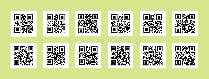 Set of QR Codes Templates Isolated on White Background for Scanning ...