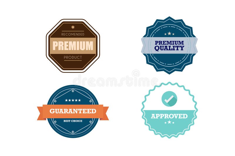 Set of Quality Badges and Labels Design Elements Stock Vector ...