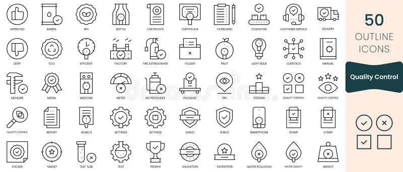 Set of Quality Control Icons. Thin Linear Style Icons Pack Stock Vector ...