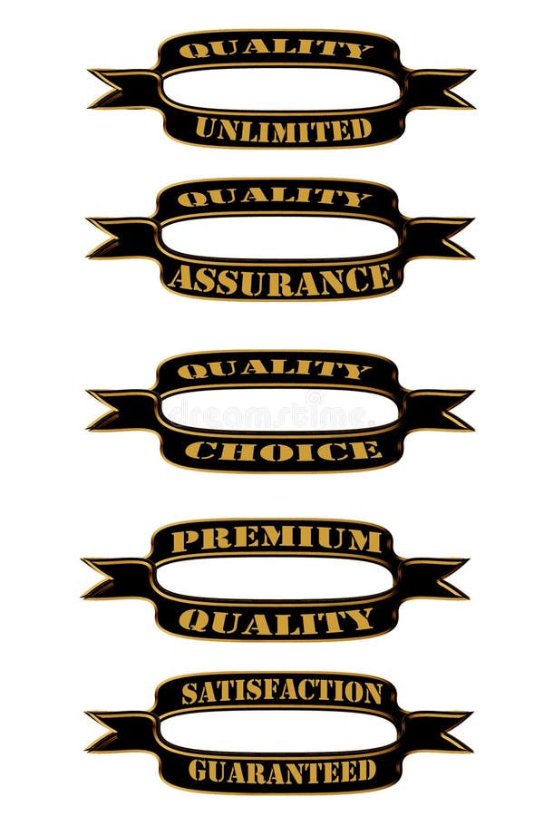 Set of Quality Ribbons stock illustration. Illustration of graphic ...