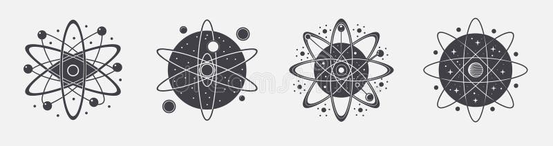 Set Quantum Physics Template Design, Orbit Molecule Particle Stock ...