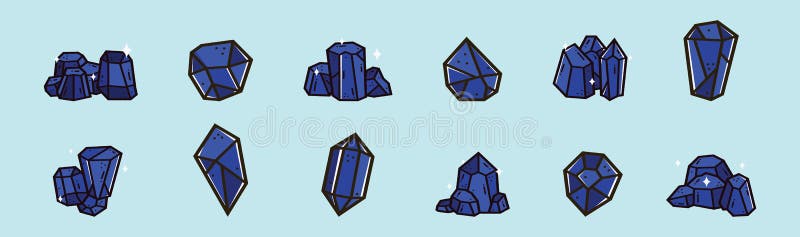 Quartz Cartoon Crystals Seamless Border Pattern. Cute Gem Doodles ...