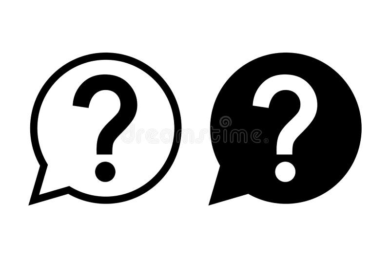 Set of Question Icon Mark, Help or Ask Bubble Graphic Symbol, Web Faq ...