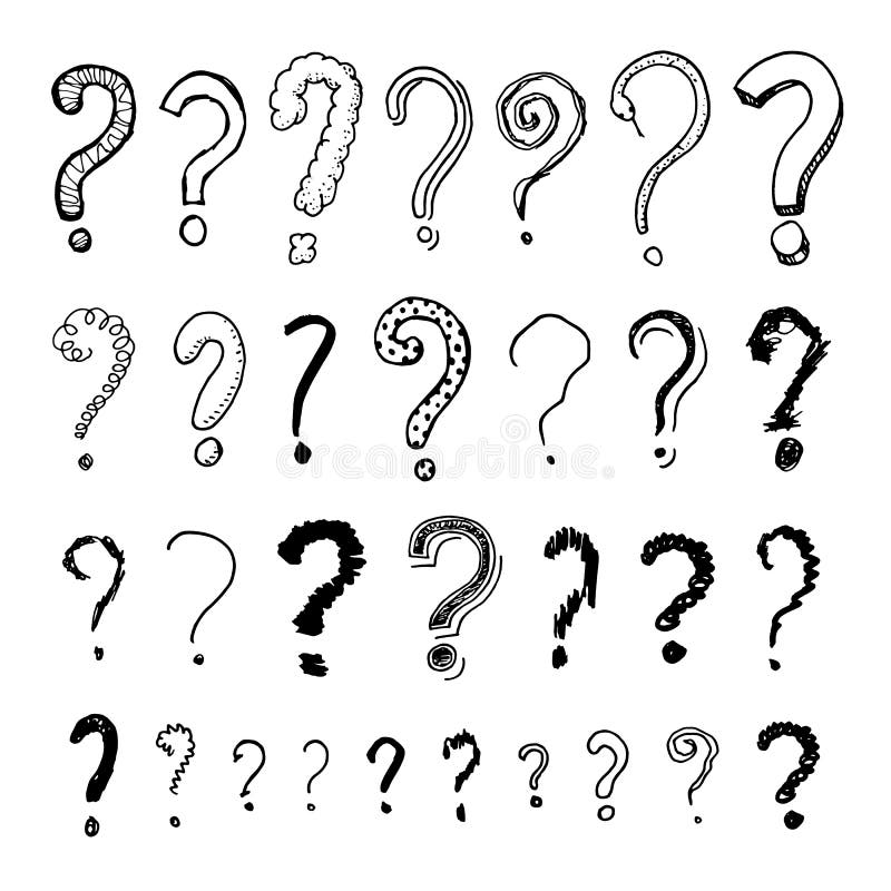 Set of Question Mark. Doodle Style. Collection of Icons and Signs Why ...