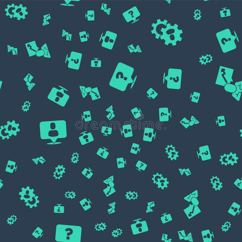Set Question Mark, Head Hunting, and Team Leader on Seamless Pattern ...