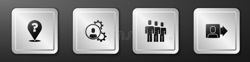 Set Question Mark, Head Hunting, Users Group and Team Leader Icon ...