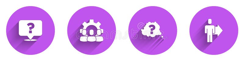 Set Question Mark, Project Team Base, and Team Leader Icon with Long ...