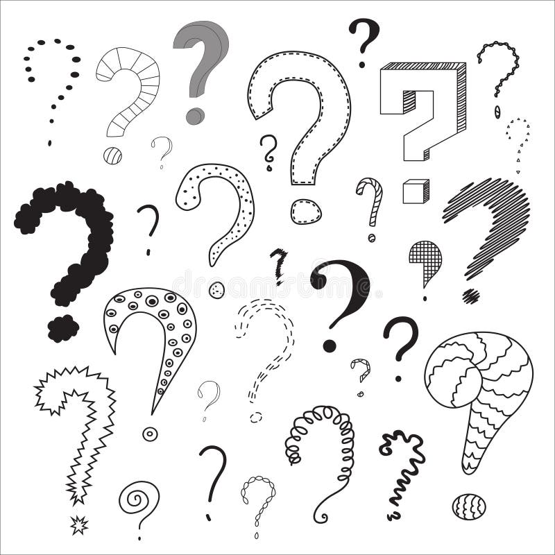 Set of question marks stock illustration. Illustration of draft - 93136905
