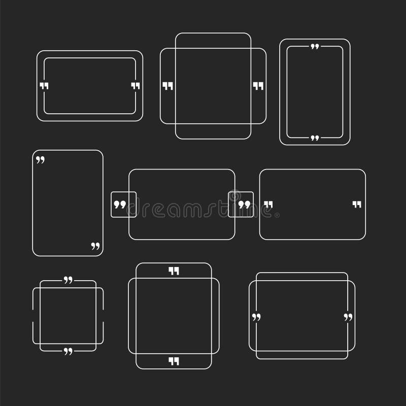 Set of quotation box stock vector. Illustration of commas - 91440993