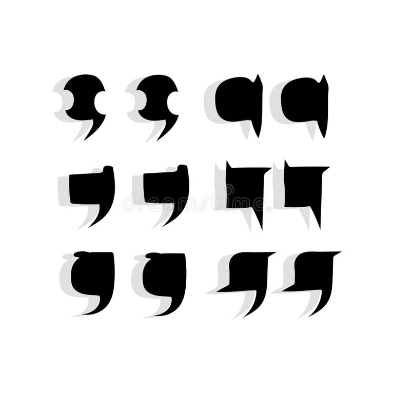 Set of Quotation Comma Sign Icons Stock Vector - Illustration of ...