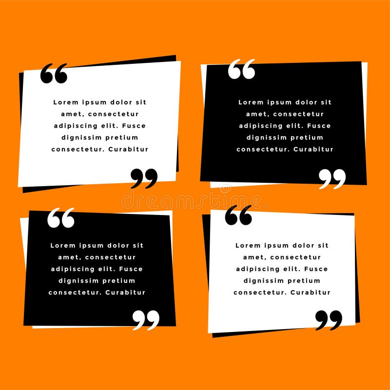 Set of Quotation Mark Icon Template for Web Opinion or Discussion Stock ...