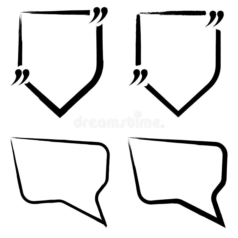 Set of Quote Blank Icon and Label. Template for Note,message, Co Stock ...