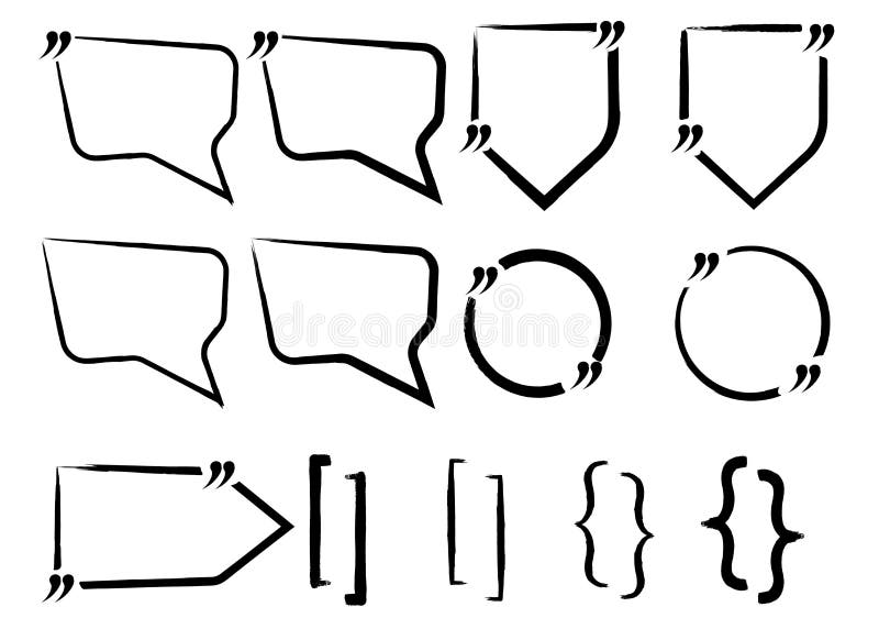 Set of Quote Blank Icon and Label. Template for Note,message, Co Stock ...