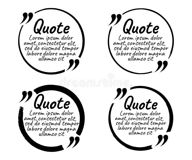 Set of Quote Blank with Text Icon and Label. Template for Note,message ...