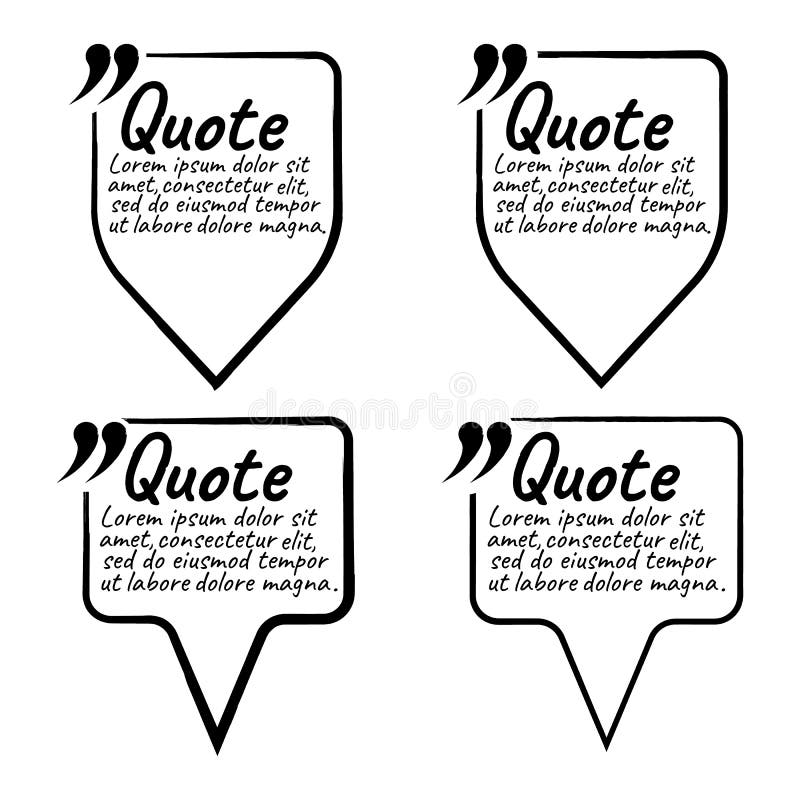 Set of Quote Blank with Text Icon and Label. Template for Note,message ...
