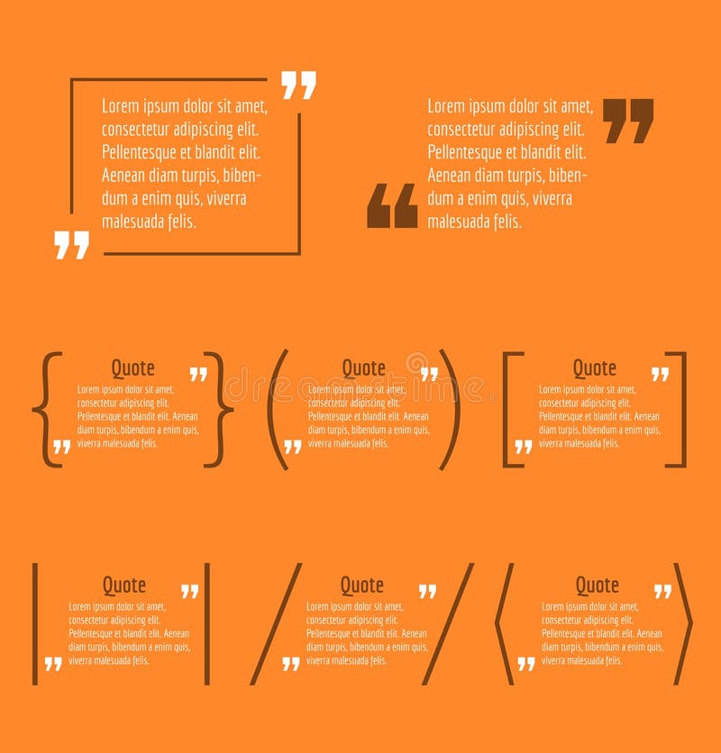 Set of Quote Box Blank Template Form Stock Vector - Illustration of ...