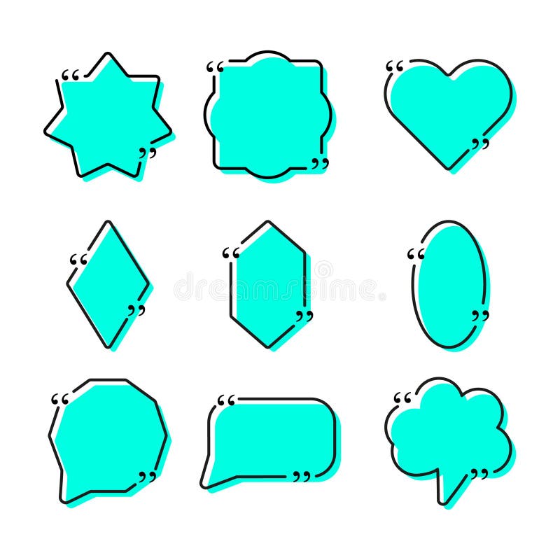 Set Quote Box Frame Isolated White Background. Bubble Quotation ...