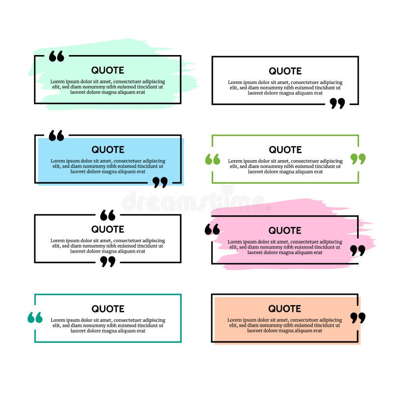 Red Rectangular Quote Box Frame. Flat Vector Illustration Isolated on ...