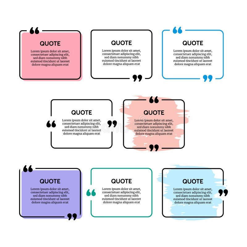 Set of quote box frames stock vector. Illustration of graphic - 231270471