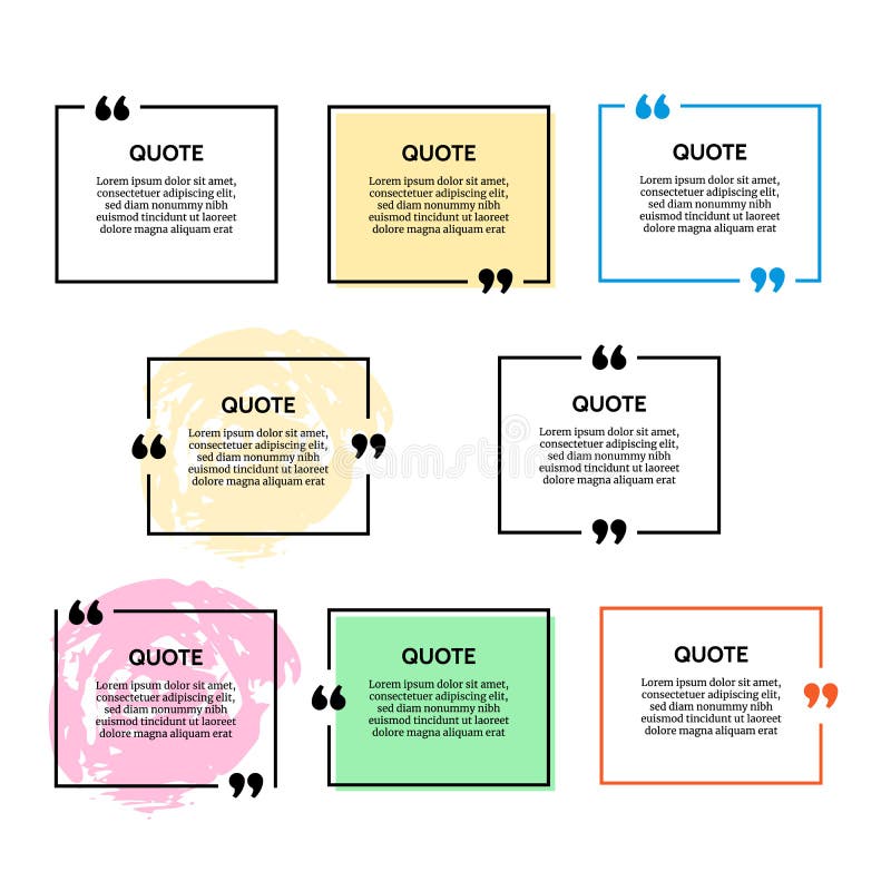 Red Rectangular Quote Box Frame. Flat Vector Illustration Isolated on ...