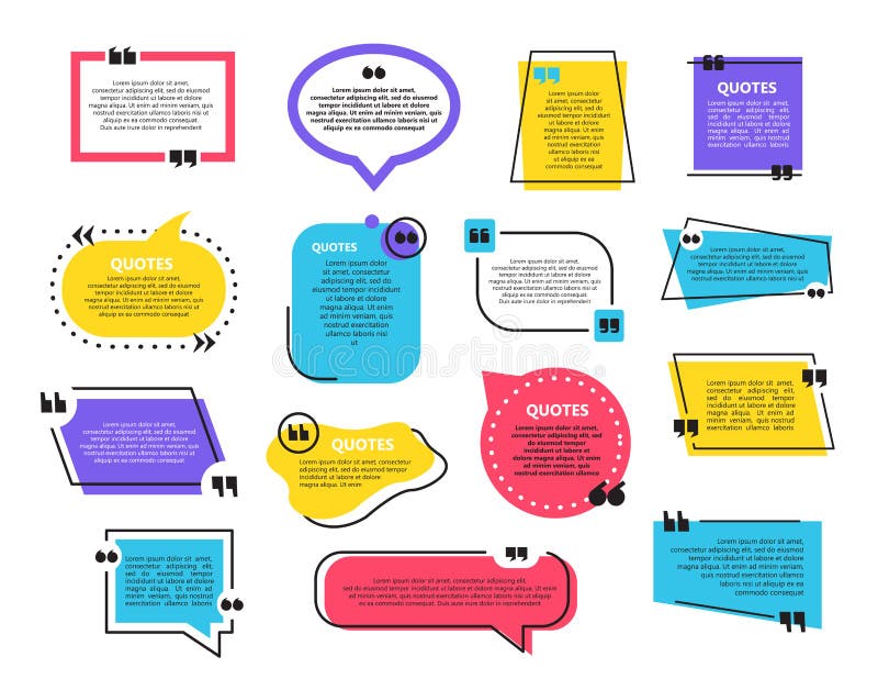 Set of Quote Bubbles Template in a Flat Design Stock Vector ...