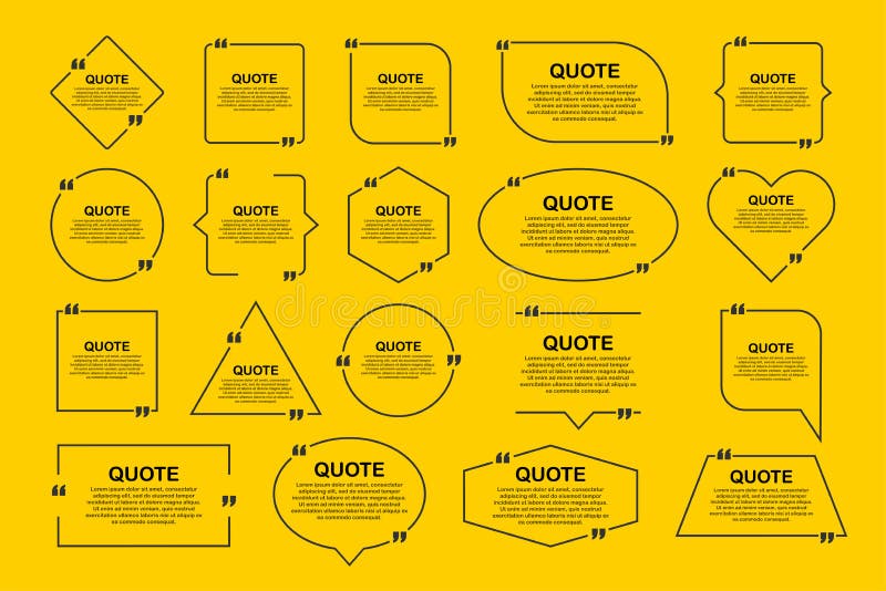 Set Quote Frames. Blank Template with Print Information Design Quotes ...