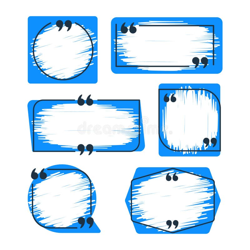 Set of Quote Frames with Quotation Marks Showing Various Shapes and ...
