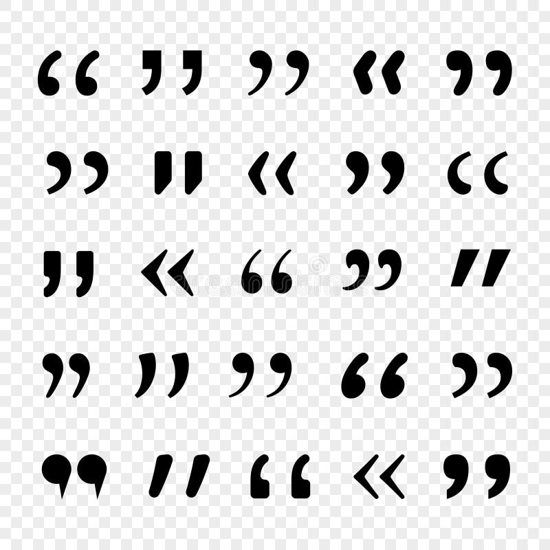 Set of Quote Mark, Quotation Marks Black Isolated Stock Illustration ...