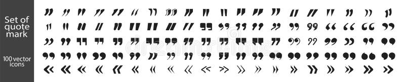 Set of Quote Mark. Quotes Icon Vector Set. Quotemarks Outline Stock ...