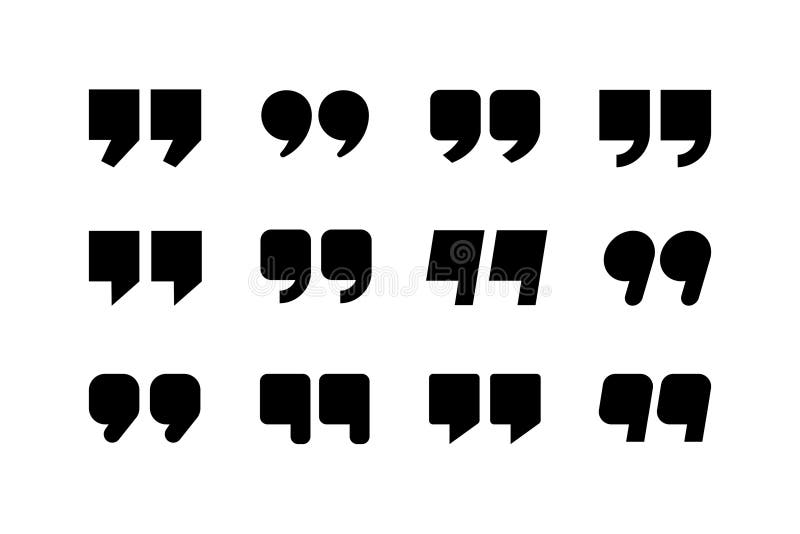 Set of Quote Mark, Quotes Icon Vector Sign Design Stock Vector ...