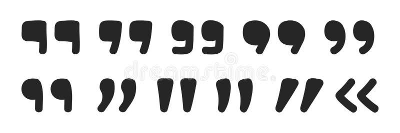 Set of Quote Marks. Hand-drawn Quotation Marks. Doodle Style. Vector ...