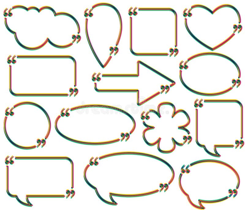 Set of Quote Text Frames with Commas Stock Vector - Illustration of ...