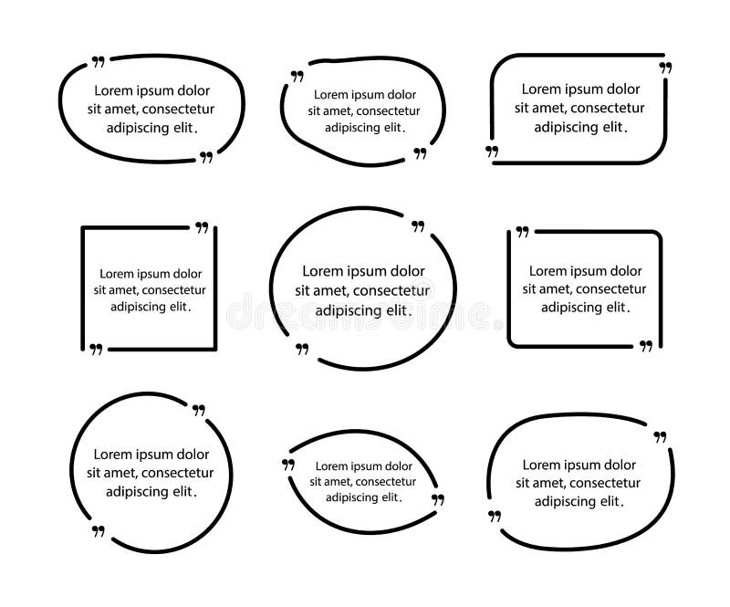 Set of Quotes Frames. Text Quotes. Quote Frames with Quotation Marks ...