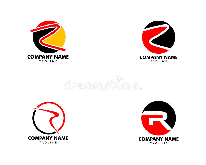 Set of R Letter Circle Vector Logo Stock Vector - Illustration of ...