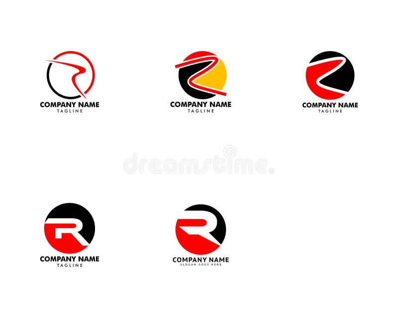 Set of R Letter Circle Vector Logo Stock Vector - Illustration of ...