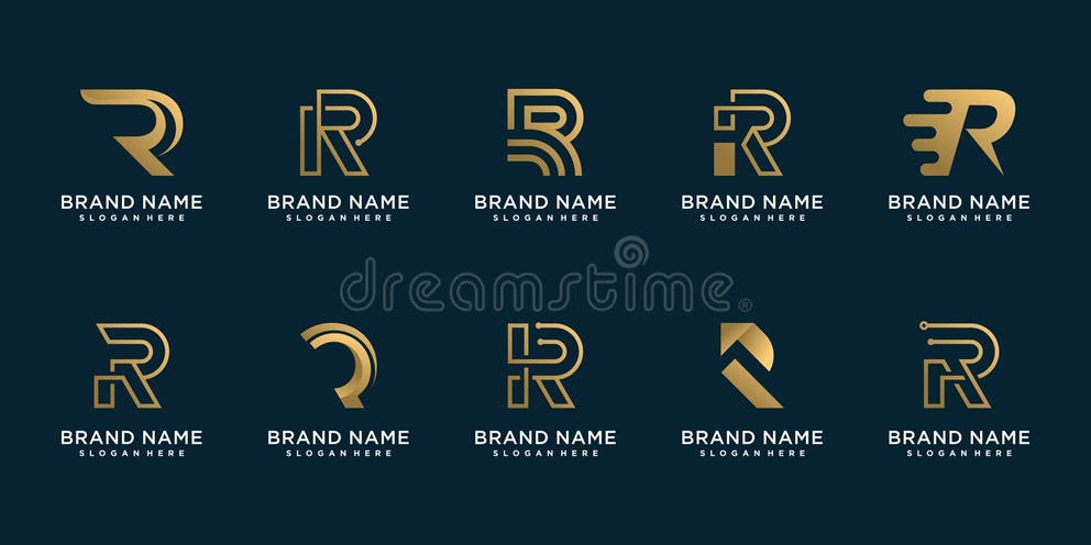 Set of R Logo Collection for Business Premium Vector Stock Vector ...
