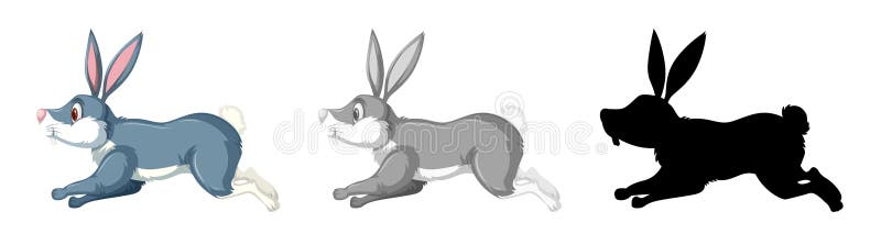 Set of rabbit character stock vector. Illustration of clip - 140336789