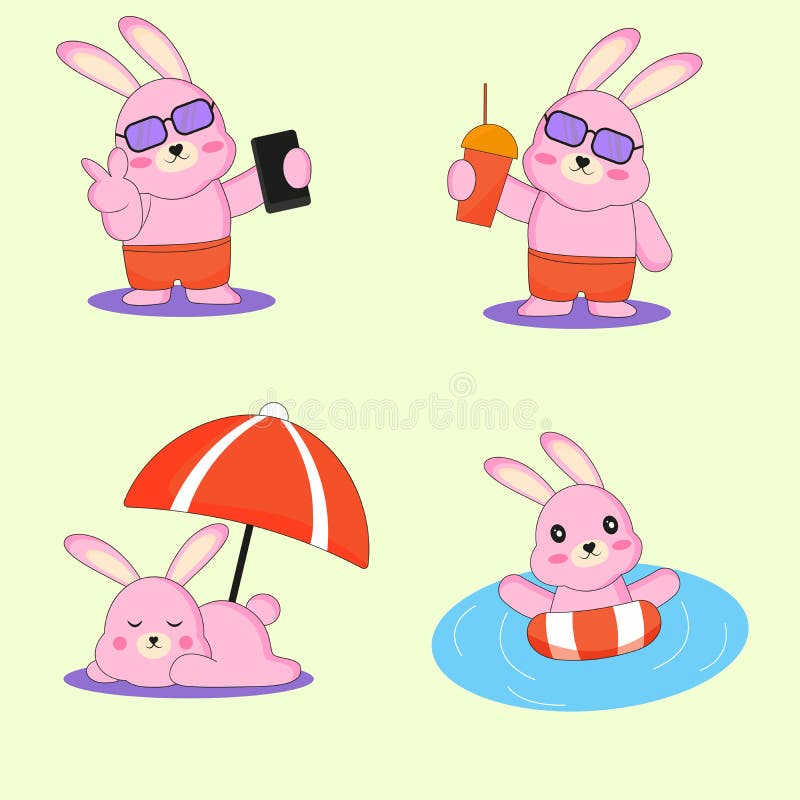 Rabbit Swim Stock Illustrations – 310 Rabbit Swim Stock Illustrations ...