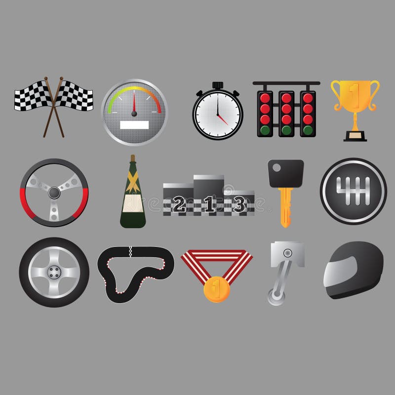 Set of Race Equipment. Vector Illustration Decorative Design Stock ...