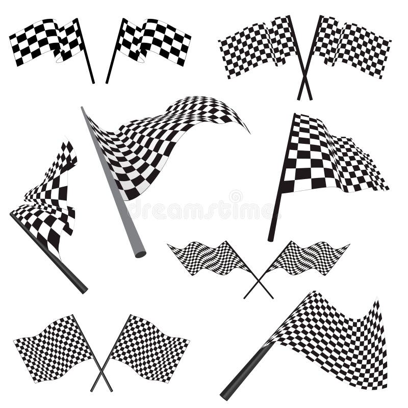 Set of racing flags stock vector. Illustration of board - 10685354