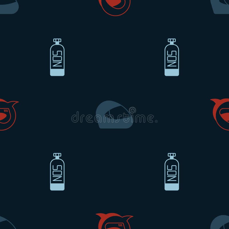 Set Racing Helmet, and Nitrous Oxide on Seamless Pattern. Vector Stock ...