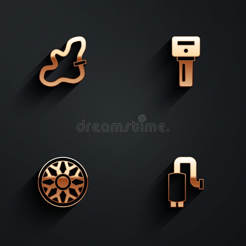 Set Racing Track, Car Key with Remote, Alloy Wheel for Car and Muffler ...