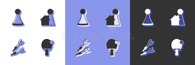 Set Racket, Chip for Board Game, Dart Arrow and Icon. Vector Stock ... Set Racket, Chip for Board Game, Dart Arrow and Icon. Vector Stock ...