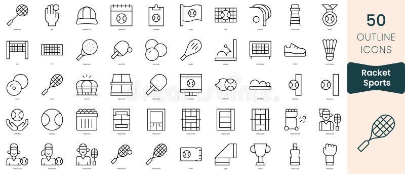 Set of Racket Sports Icons. Thin Linear Style Icons Pack Stock Vector ...