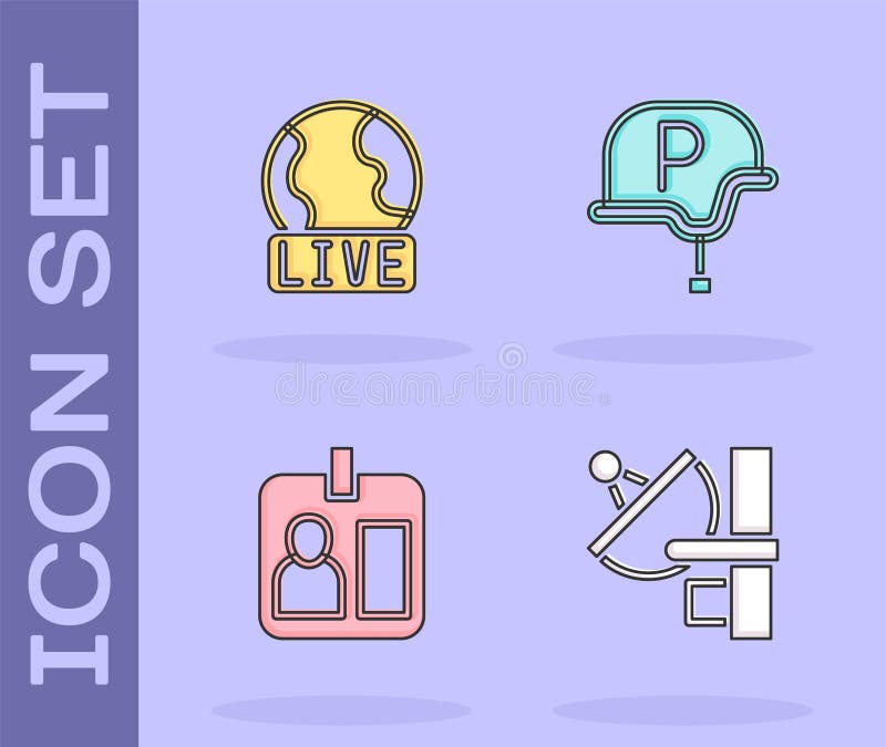 Set Radar, Live Report, Journalist Id Card and War Journalist Icon ...