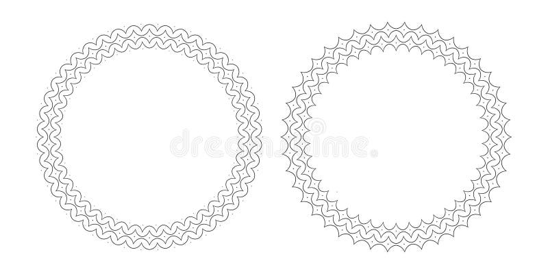Set of Radial Circle Patterns for Round Frames Stock Vector ...