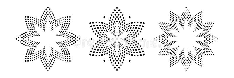 Set of Radial Dots Patterns. Decorative Design Elements Stock Vector ...