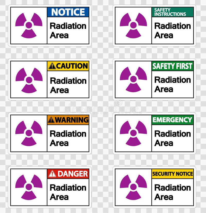 Set Radiation Area Symbol Sign on Transparent Background,Vector ...