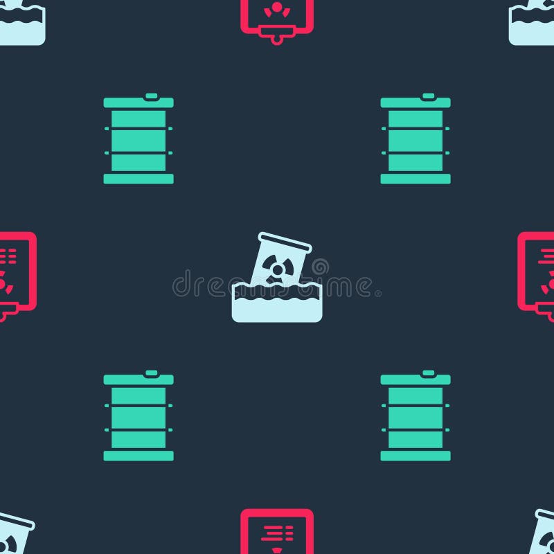 Set Radiation Warning Document, Radioactive Waste Barrel and on ...