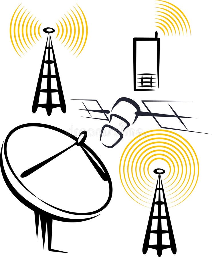 Telecom working diagram stock vector. Illustration of radio - 30560908
